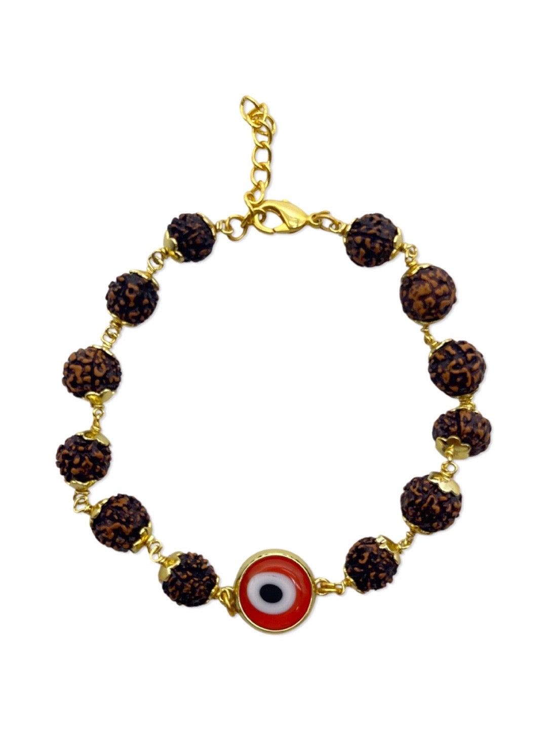 Red Color Evil Eye Mens Rudraksha Bracelet – Digital Dress Room