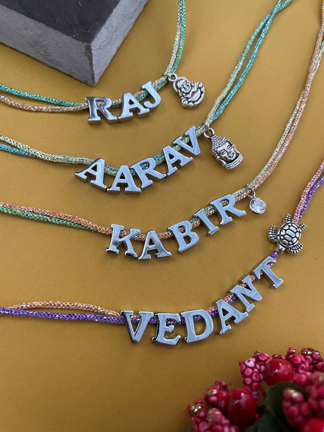 Designer Customized Full Name Pendant Rakhi | Digital Dress Room