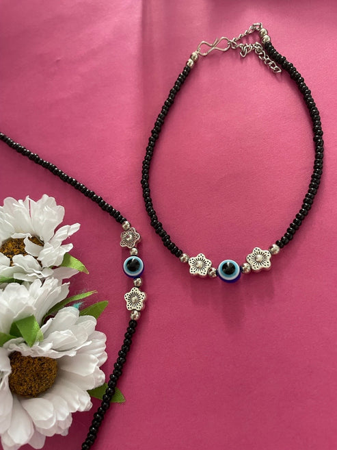 Floral Evil Eye Nazariya Payal/Anklet – Digital Dress Room